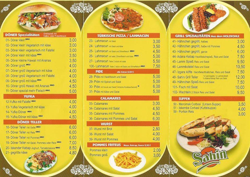 Speisekarte von Sahin Döner & Pizza, Heppenheim (Bergstraße ...