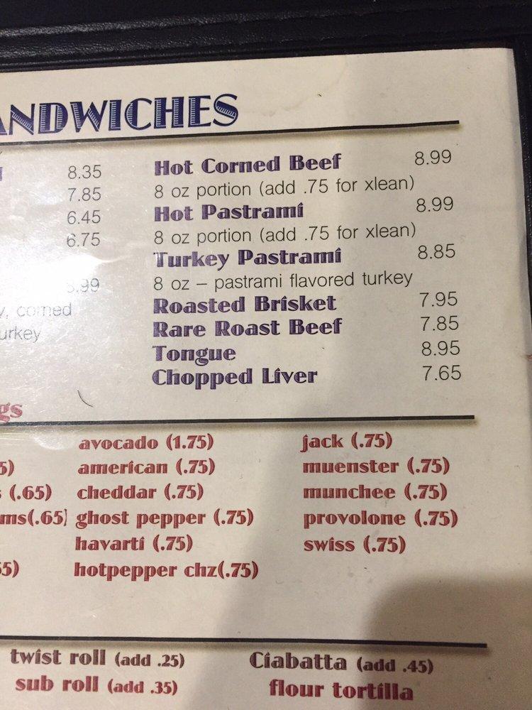 Menu at Parkway Deli & Restaurant, Silver Spring