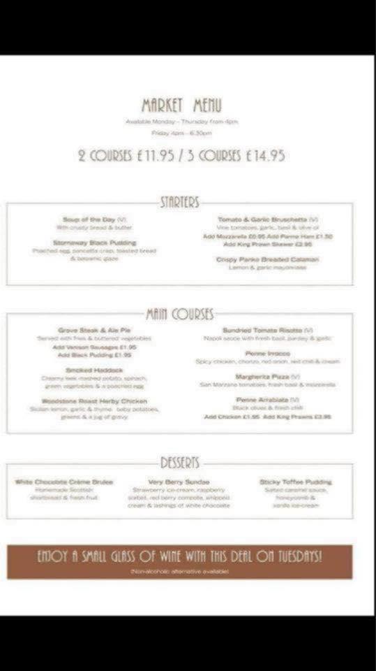 Menu at The Grove pub & bar, Glasgow, 7 Millersneuk Rd