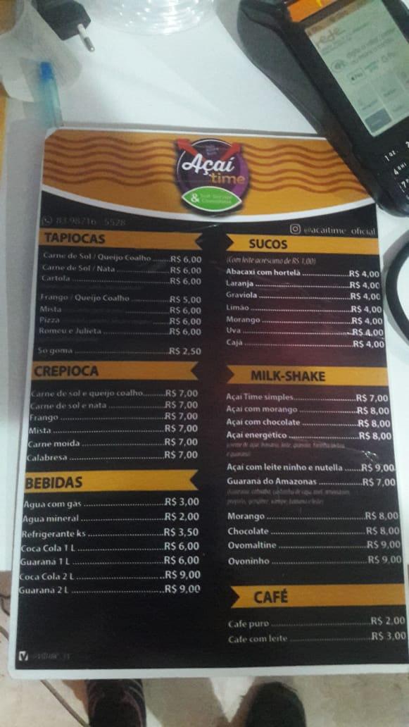 Menu em Açaí time pub & Bar, João Pessoa, R. Chicó Xavier