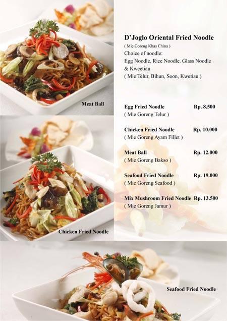 Menu at D'Joglo Cafe, Salatiga