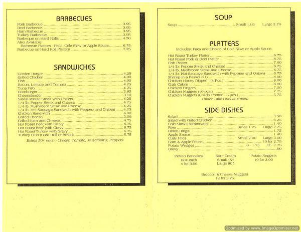 Menu at Half Circle Barbecue, Ashley