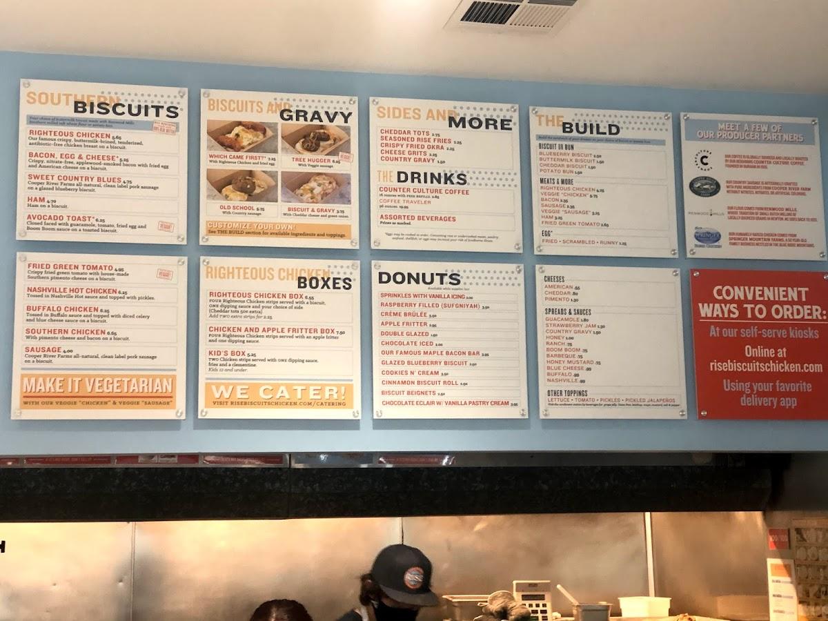 Menu at Rise Southern Biscuits and Righteous Chicken restaurant, Tulsa