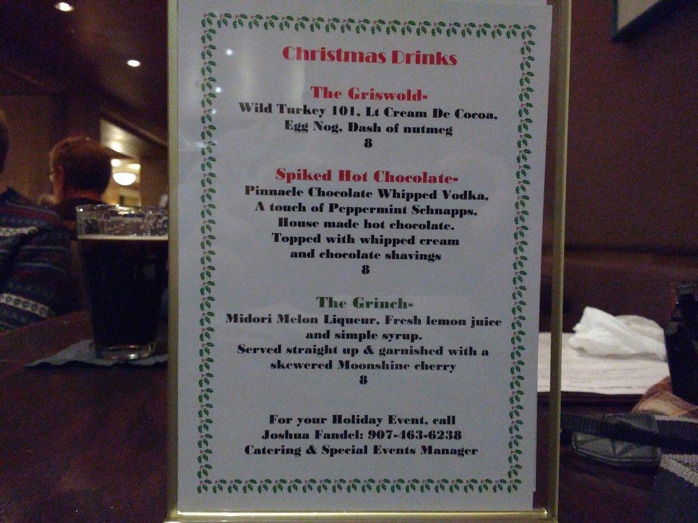 Menu at The Bubble Room restaurant, Juneau