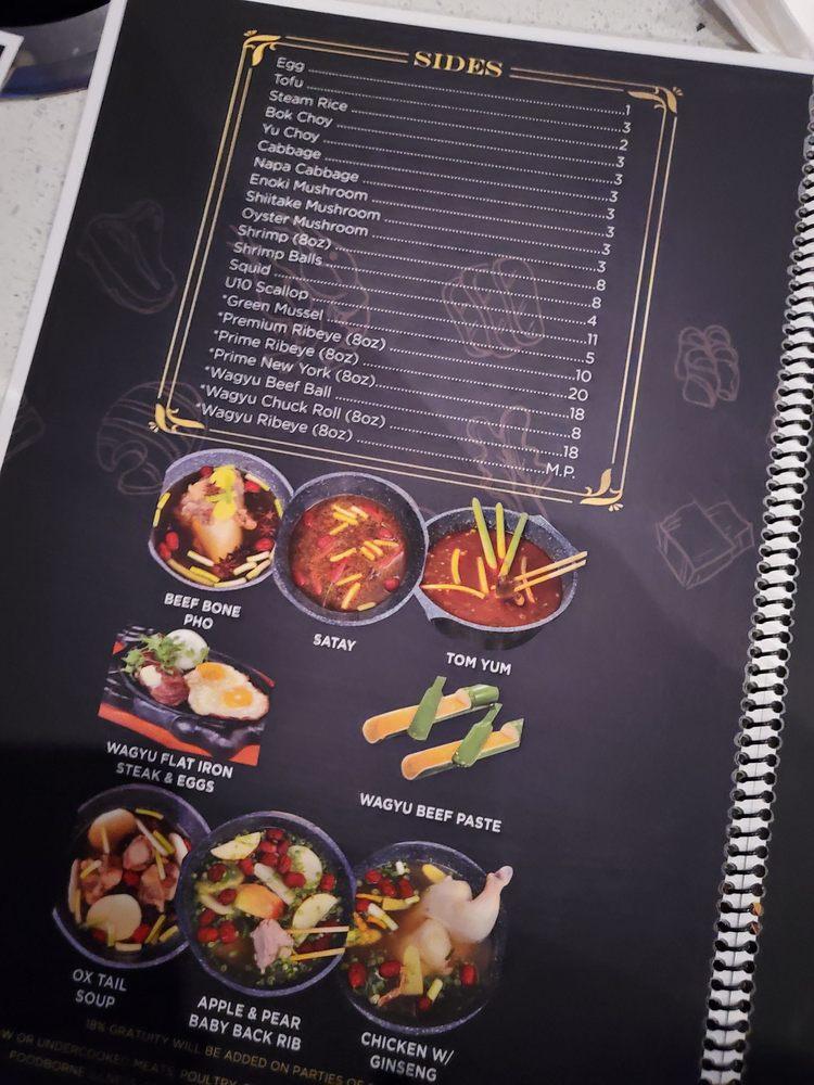 Menu at The Golden Pot restaurant, Las Vegas