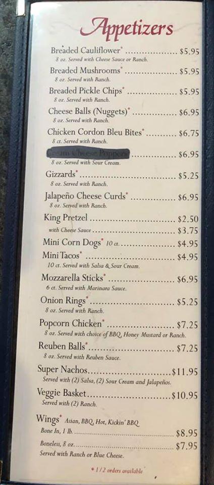Menu at Walnut Grove Bar & Grill, Walnut Grove