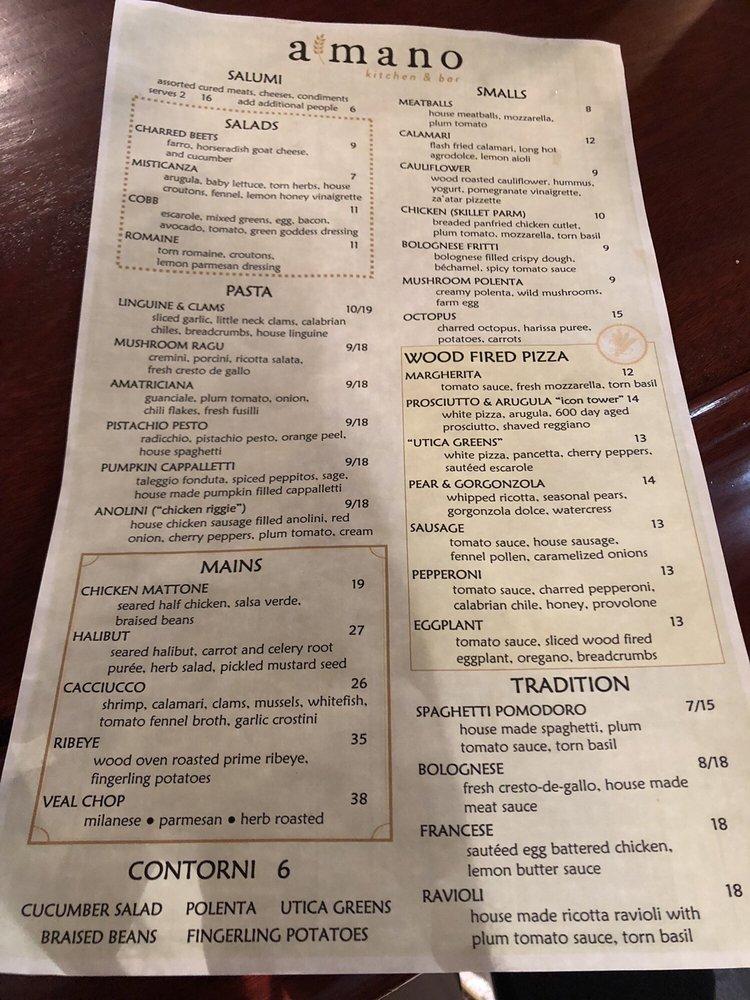 Carta del restaurante Abbiocco by A Mano, Siracusa