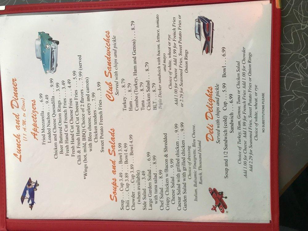 Menu at Aero Diner restaurant, Windham