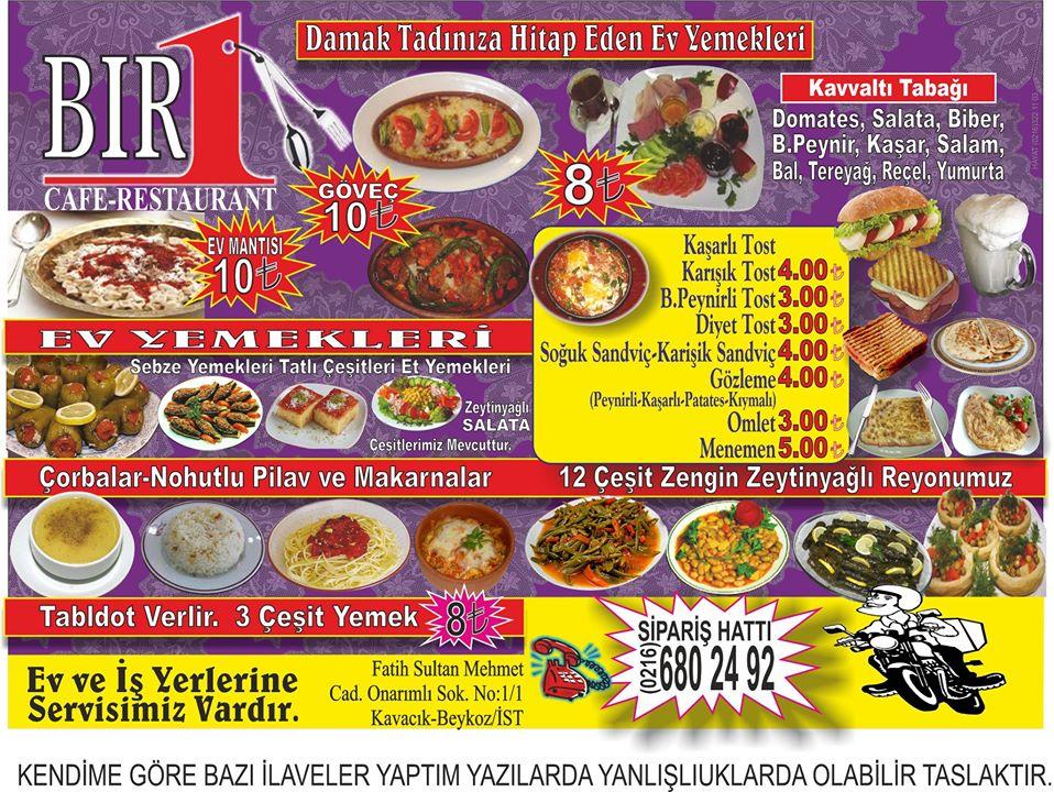 Menu at BİR CAFE Restaurat, Istanbul