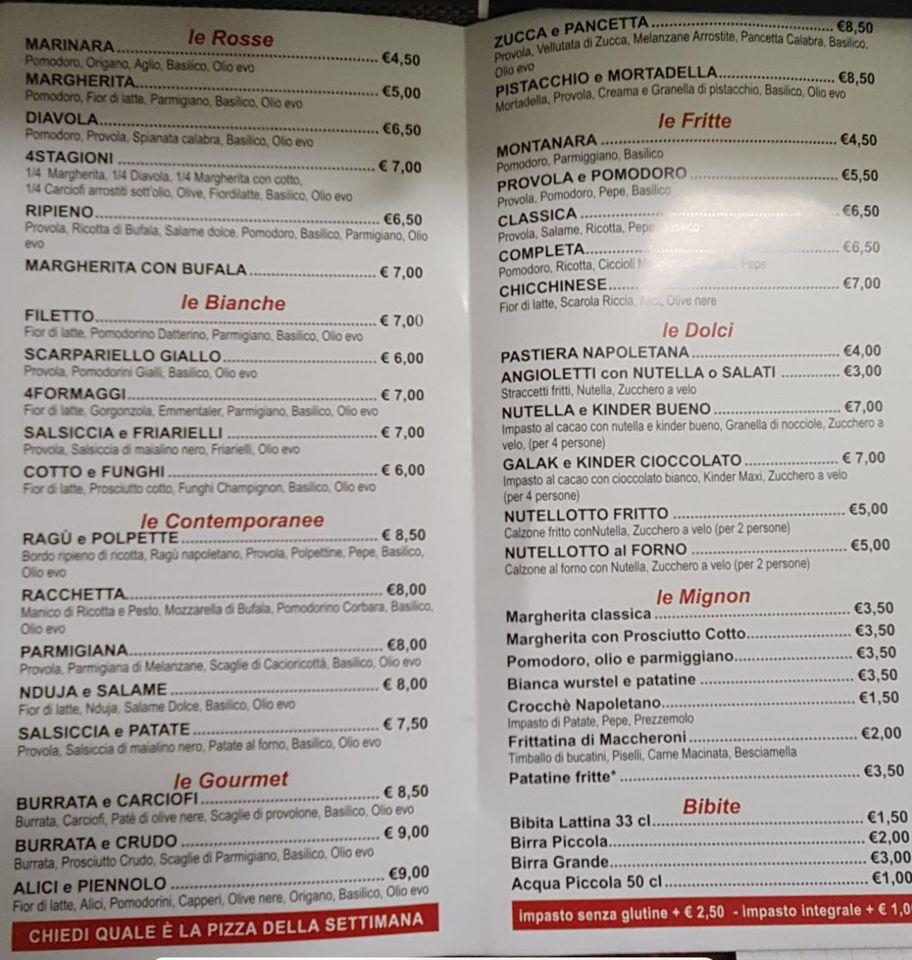 Menu at Gourmet To Go pizzeria, Corsico