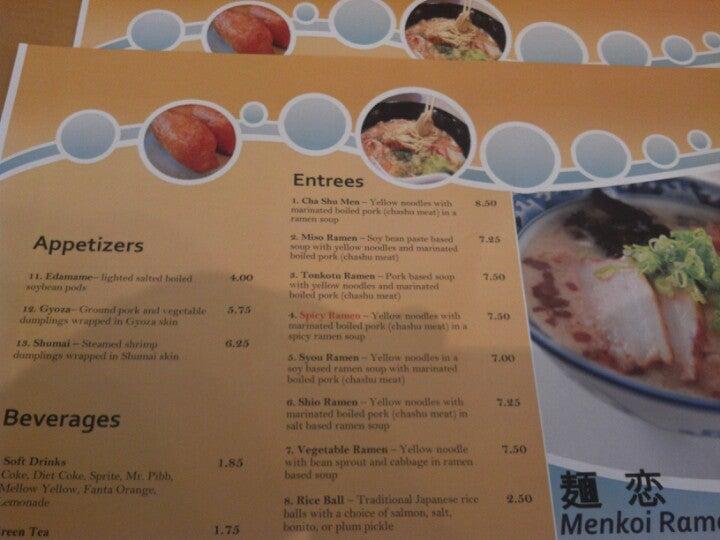 Menu at Menkoi Ramen House Gervais restaurant, Columbia