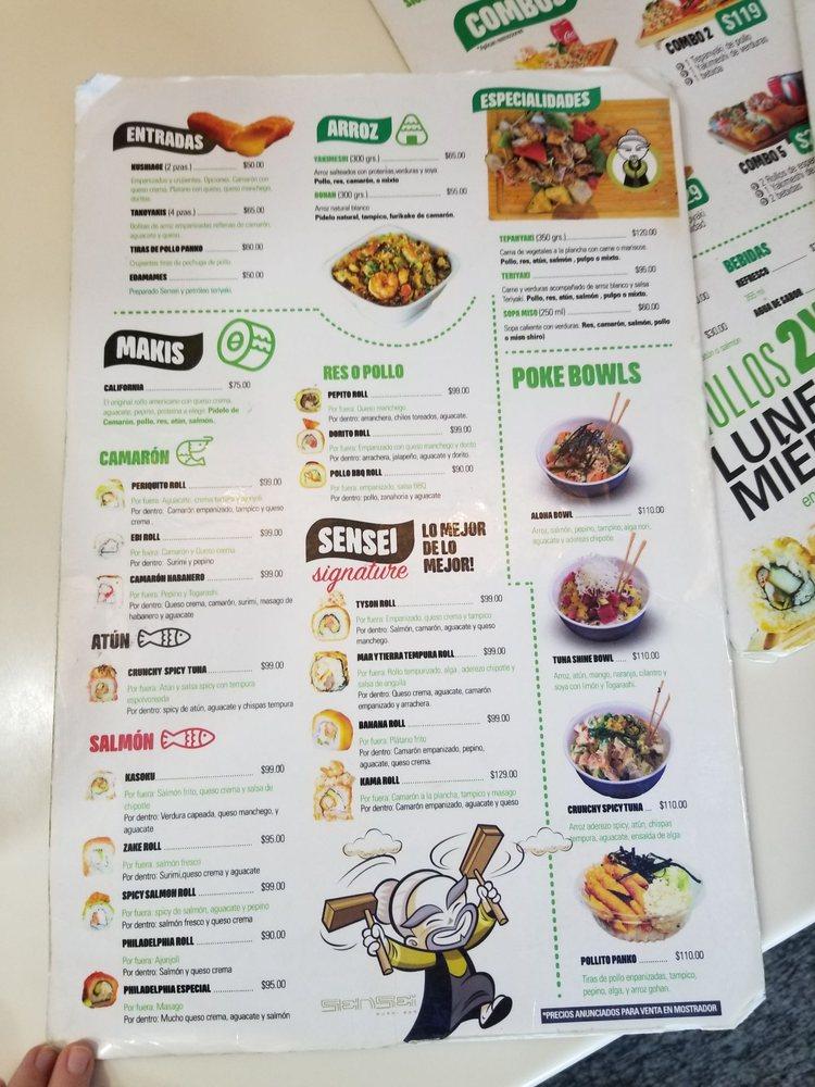 Menu at Sensei Sushi Bar, Veracruz, Bv. Adolfo Ruíz Cortines 4300 Local 209