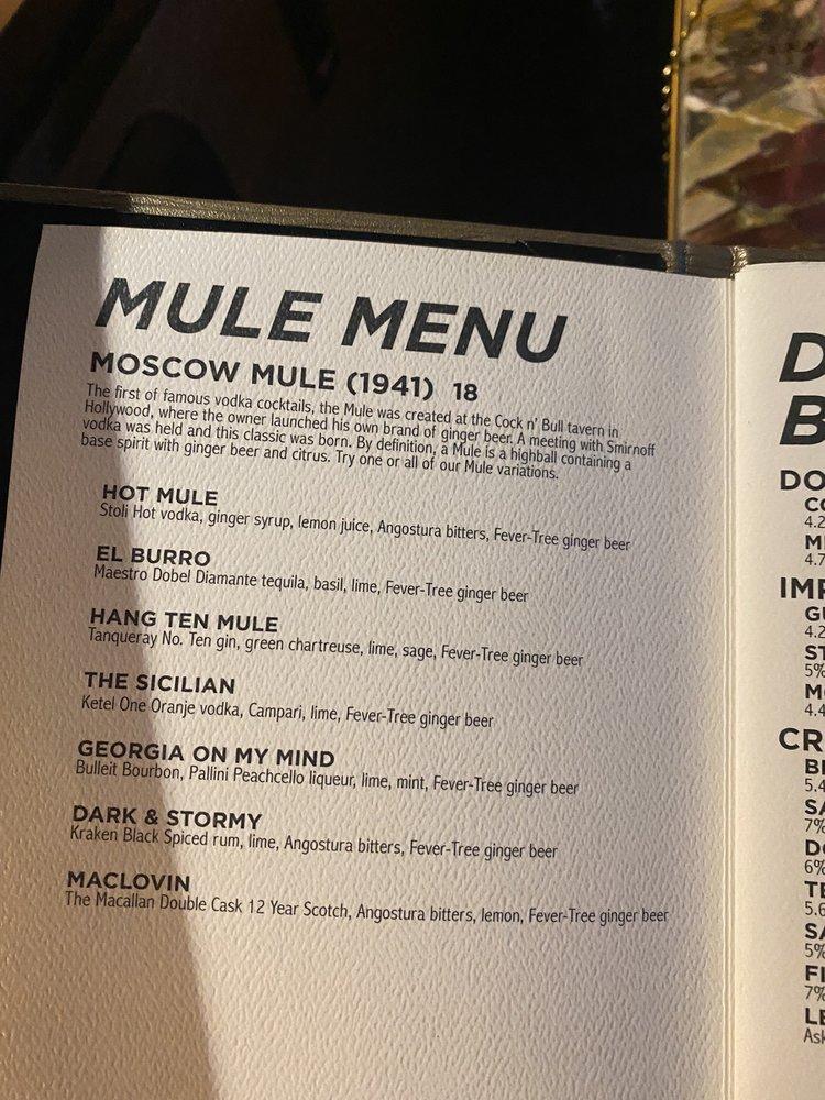 Menu at Alto Bar, Las Vegas, S Las Vegas Blvd