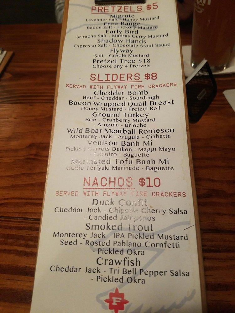 Menu at Flyway Brewing pub & bar, North Little Rock