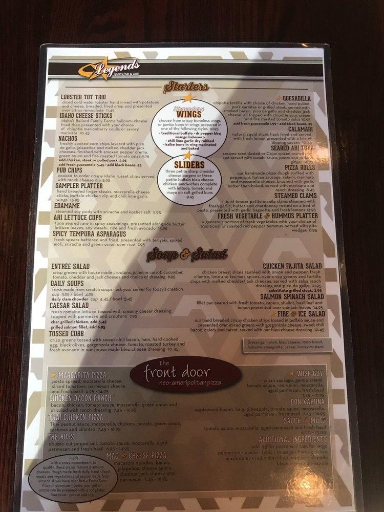 Menu at Legends Pub & Grill, Boise