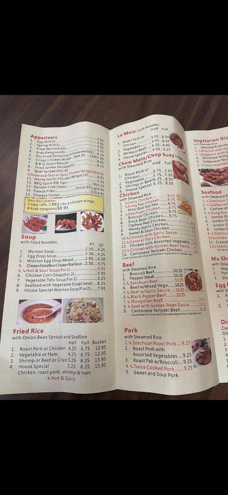Menu at King's Chef restaurant, North Miami, 476 NE 125th St