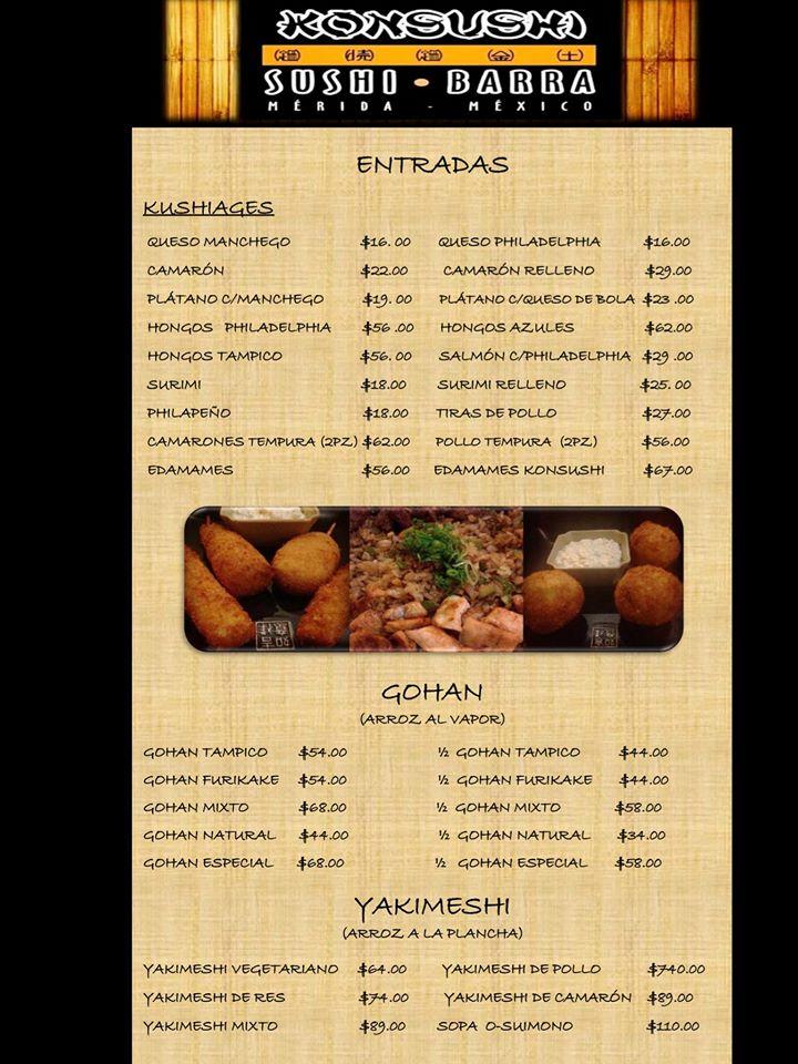 Carta del restaurante KONSUSHI, Merida, C. 45 338