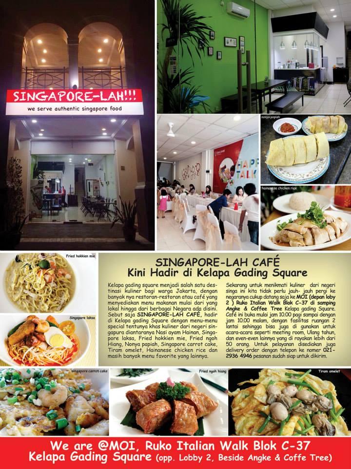 Menu at Singapore-Lah Cafe, Jakarta