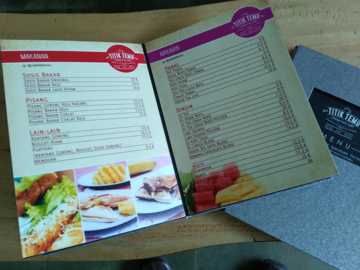 Menu at Titik Temu Library Cafe Shop - Yogyakarta, Yogyakarta