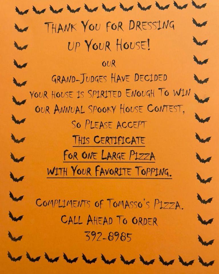 Menu at Tomasso's Pizza & Subs pizzeria, Boca Raton
