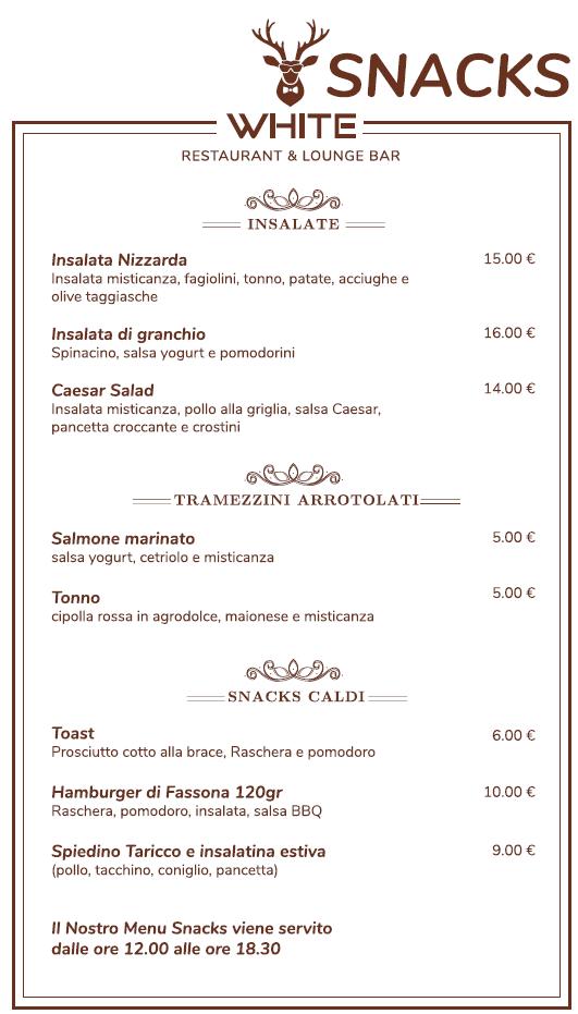 Menu at White - Ristorante & Lounge Bar (Limone Piemonte), Limone Piemonte