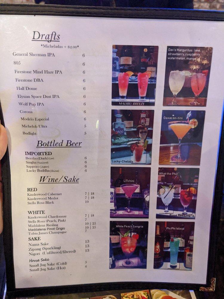 Menu at Davorn's Place restaurant, Visalia