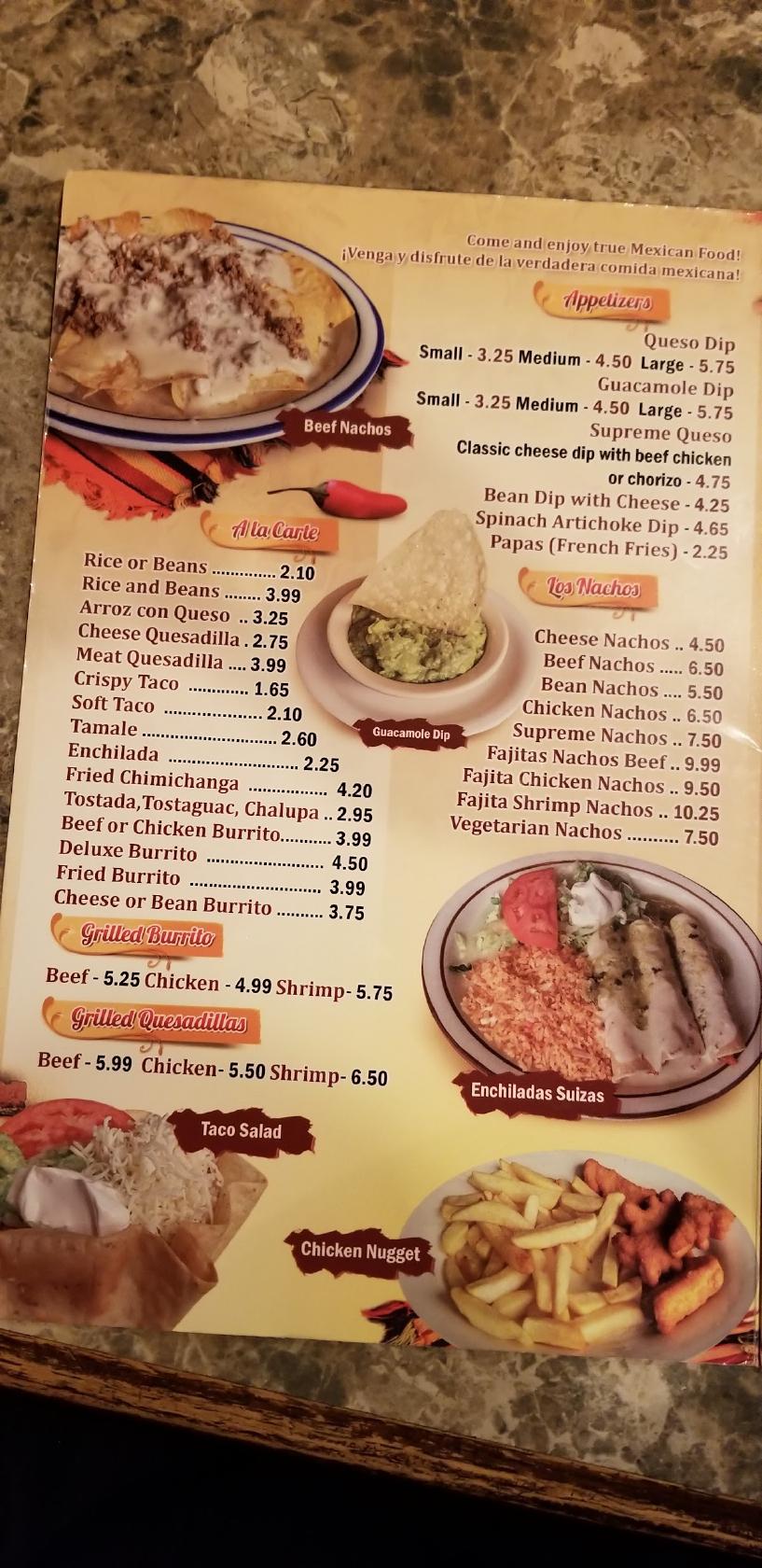 Menu at Señor Salsa restaurant, Skiatook, W Rogers Blvd