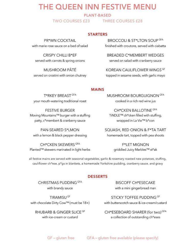 Menu at The Queen Inn pub & bar, Cwmbran