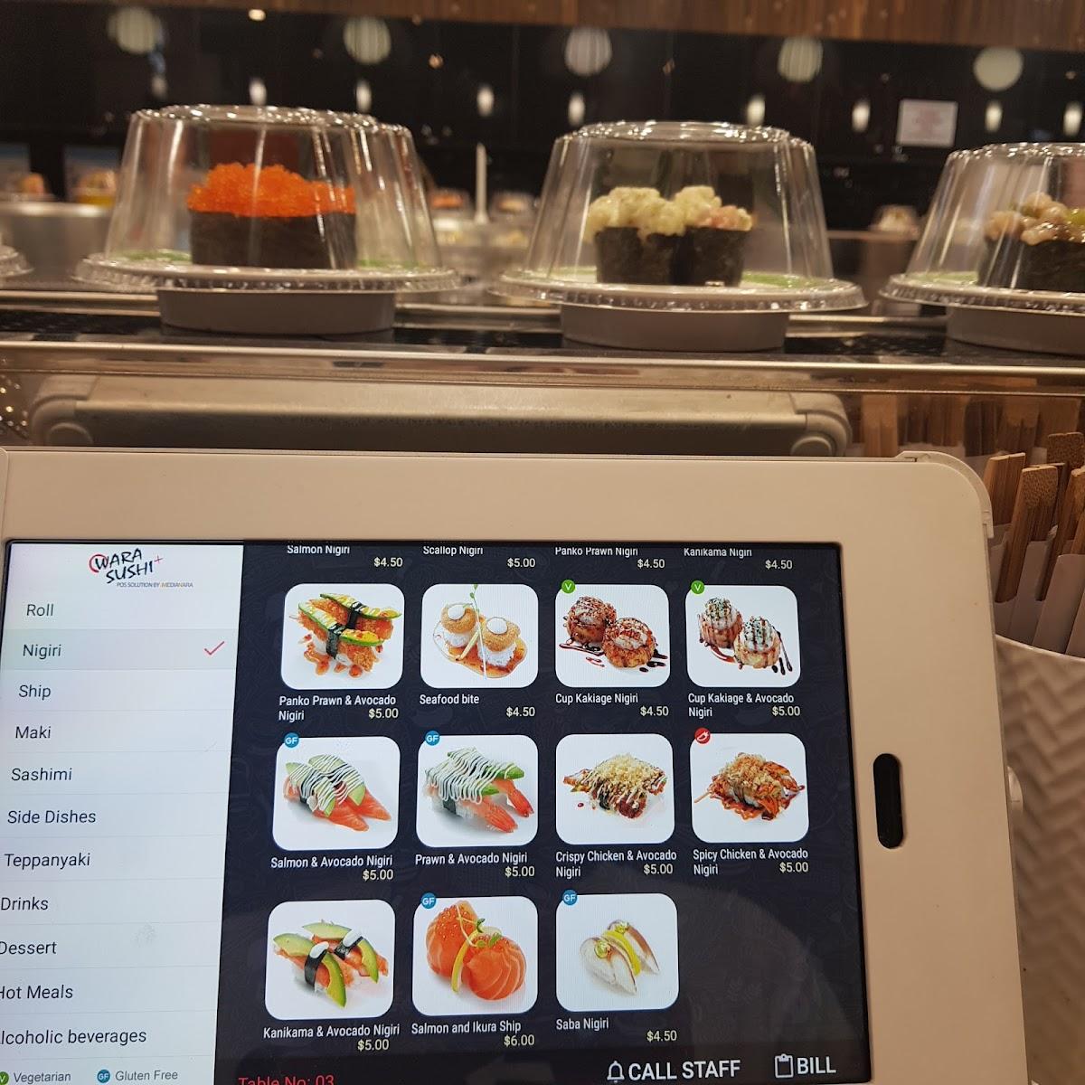 Menu at Wara Sushi restaurant, Idalia, Fairfield Central Shopping Centre