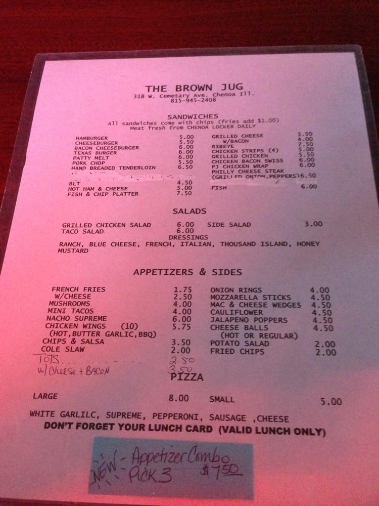 Menu at Brown Jug pub & bar, Chenoa