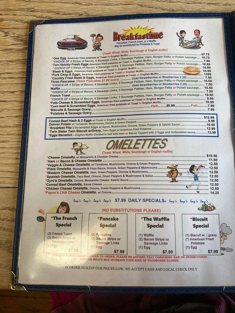 Menu at Monte's Just A Bite restaurant, Blaine