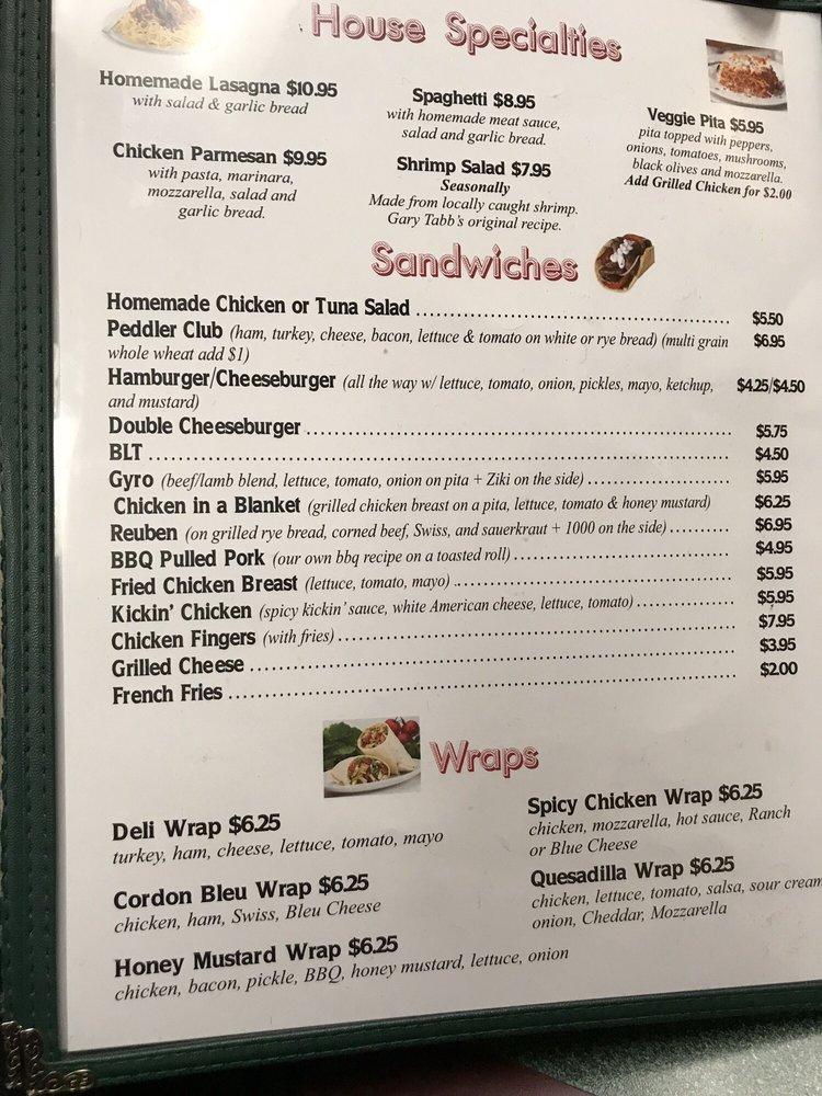 Menu at Pizza Peddler pizzeria, Midway