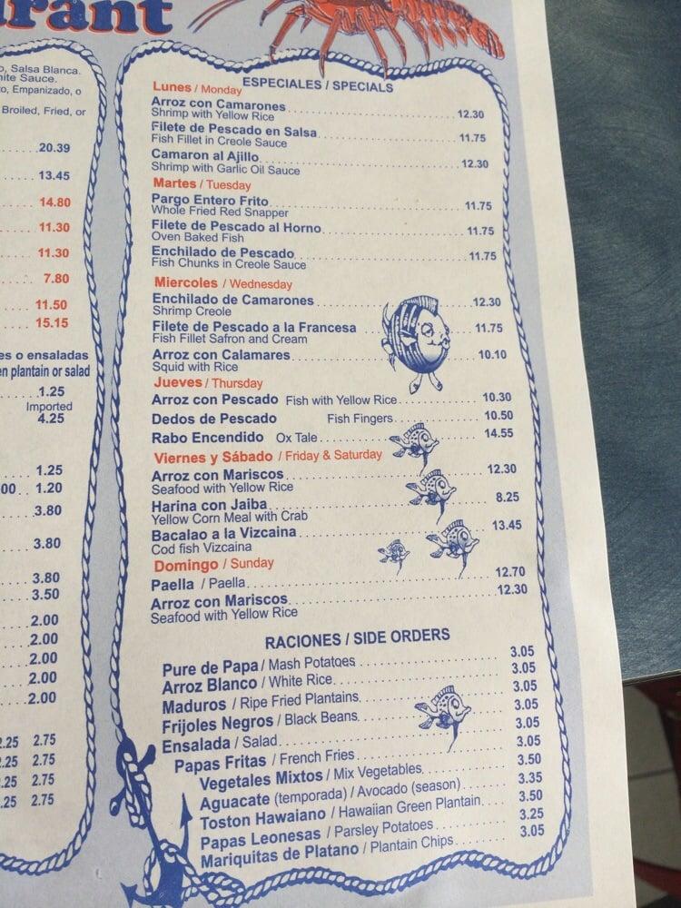 Menu at Bahamas Fish Market & Restaurant, Miami
