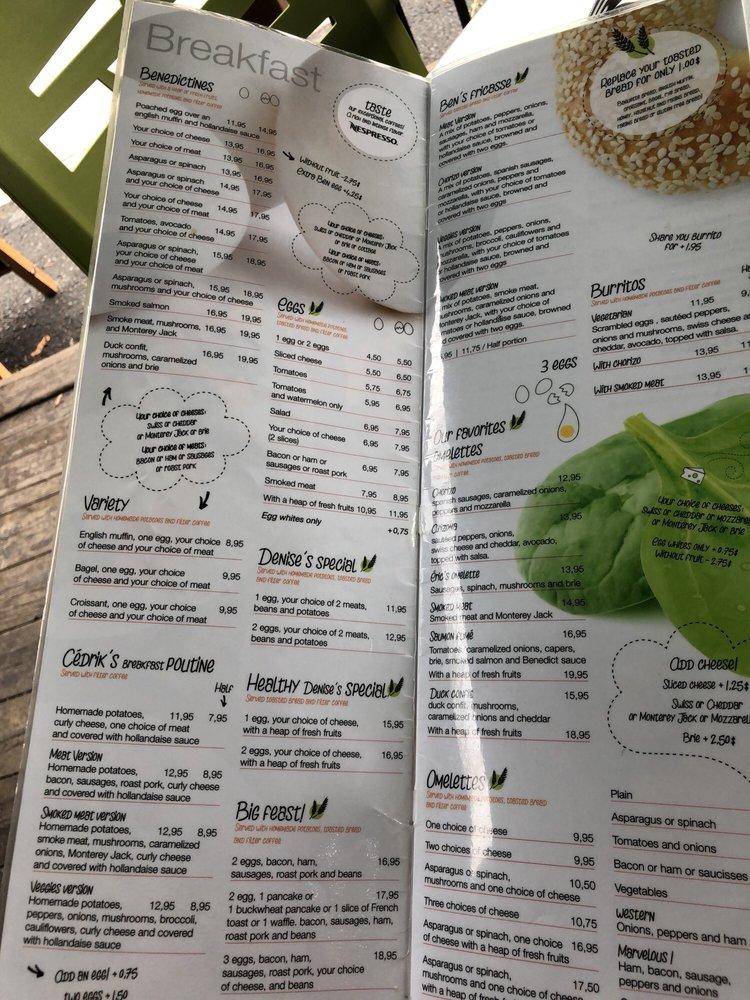 Menu au Restaurant au Petit Cafe Chez Denise, Saint-Sauveur