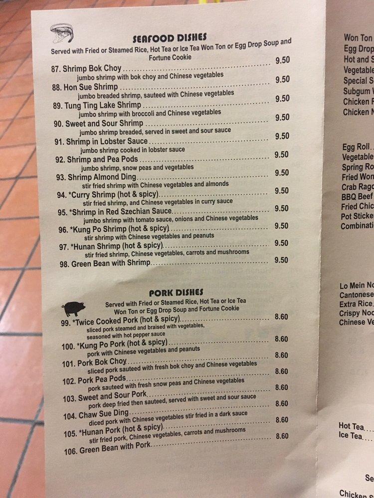Menu at Golden Buddha restaurant, Louisville
