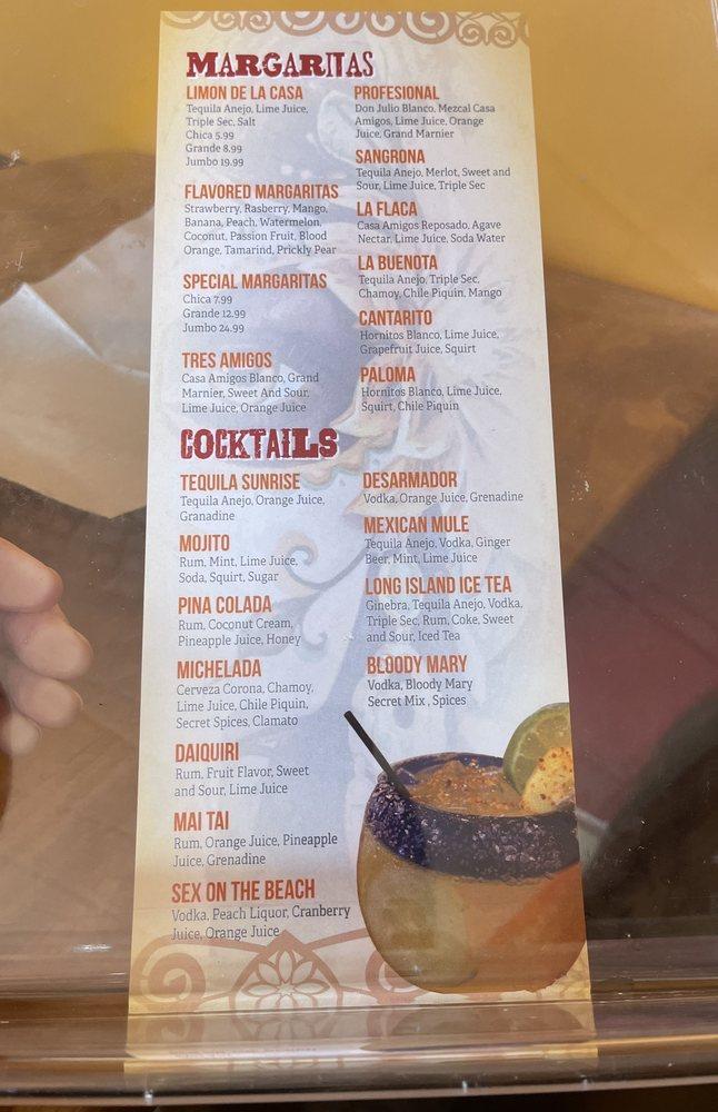 Menu at Los Tres Amigos Authentic Mexican Food pub & bar, Oshkosh, S ...