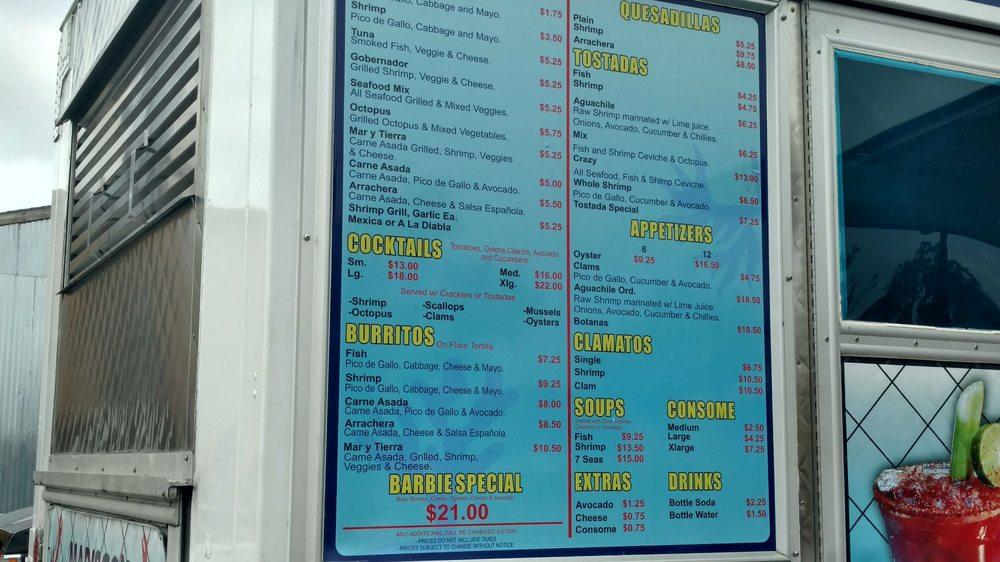 Menu at Marisco's German Sea Food restaurant, San Diego, 47th St