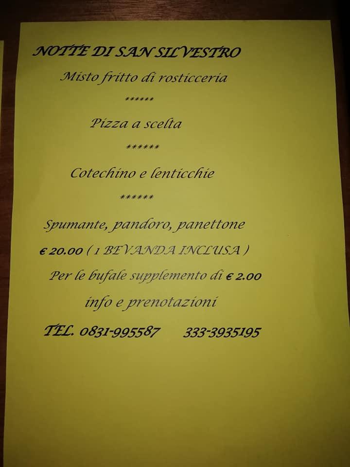 Menu at Peter Pan restaurant, Carovigno