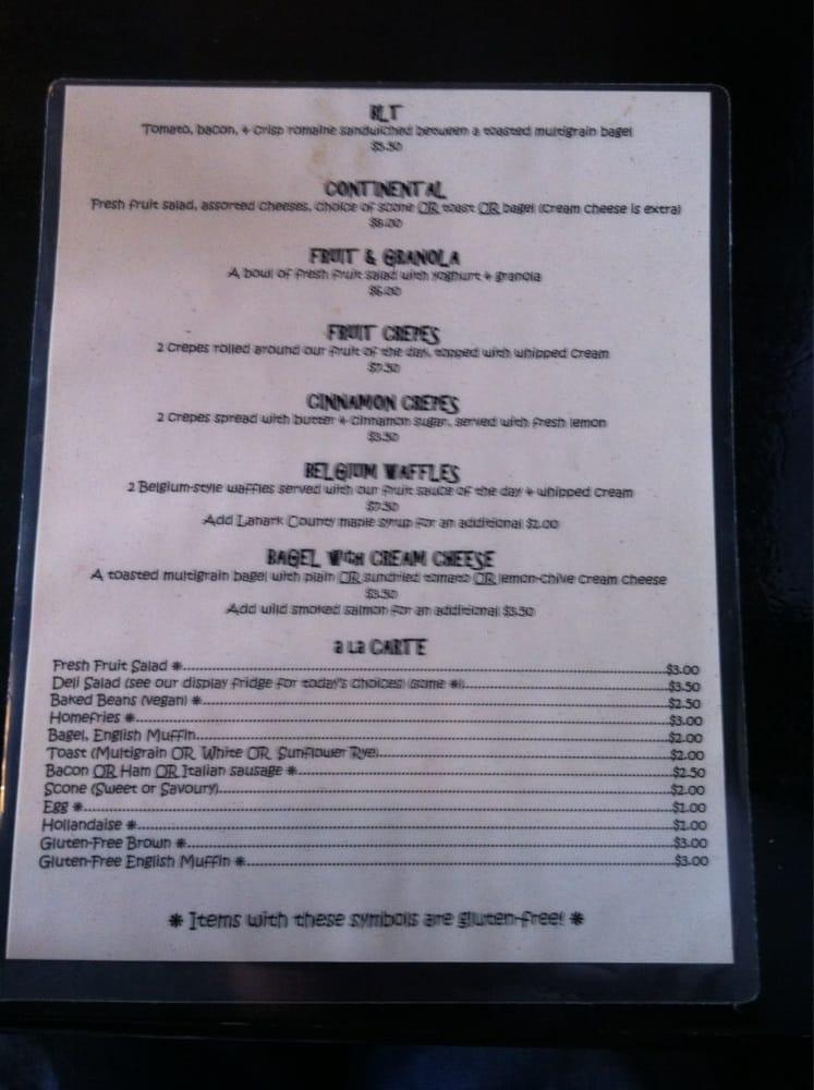 Menu at The Good Food Company cafe, Carleton Place