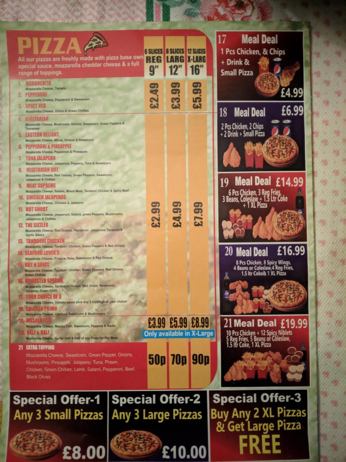Menu at Broaster Hut Fried Chicken restaurant, Birmingham