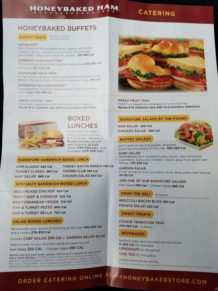 Menu at The Honey Baked Ham Company restaurant, Gretna, 901 Terry Pkwy