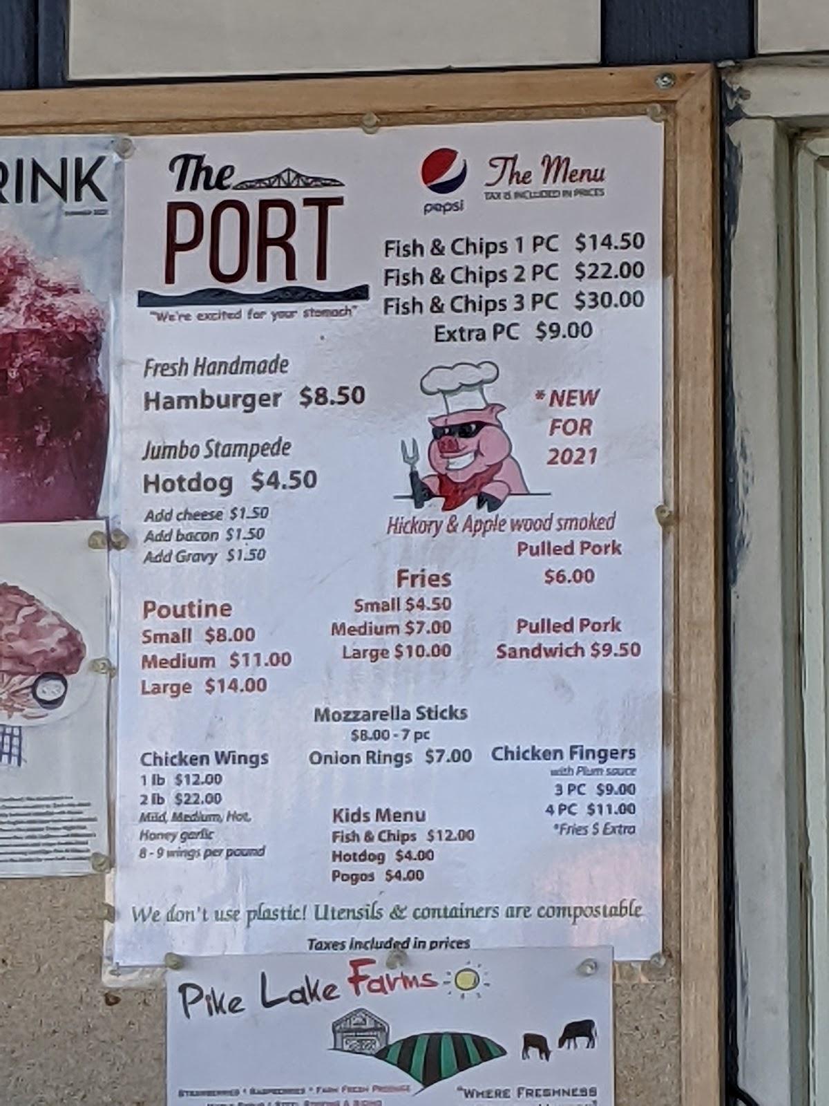 Menu at The Port restaurant, Little Current