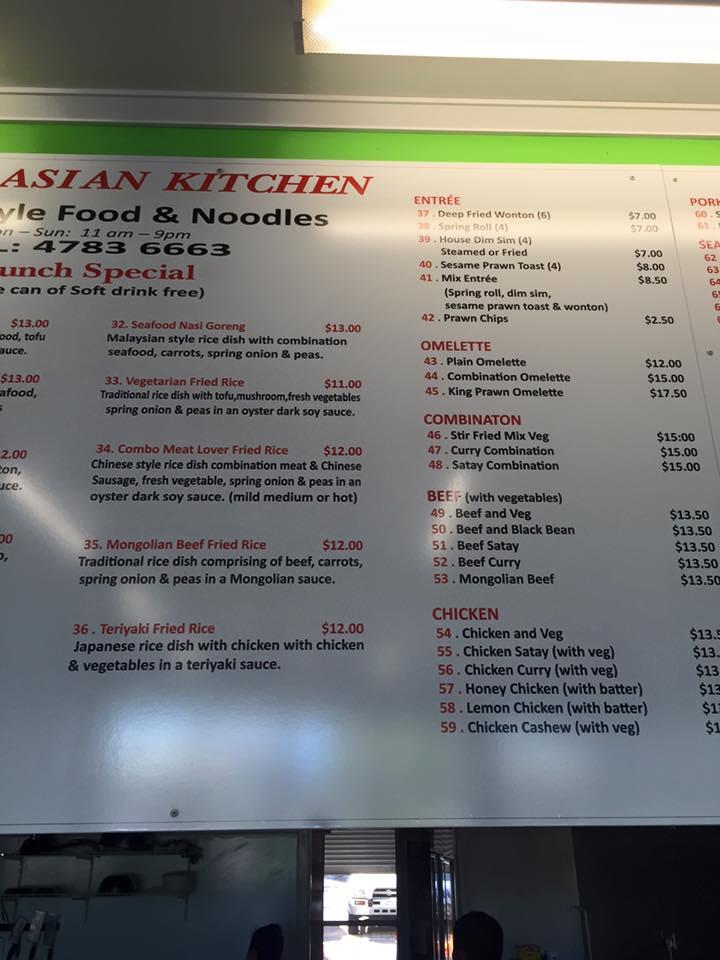 Menu at Grace Asian Kitchen restaurant, Ayr