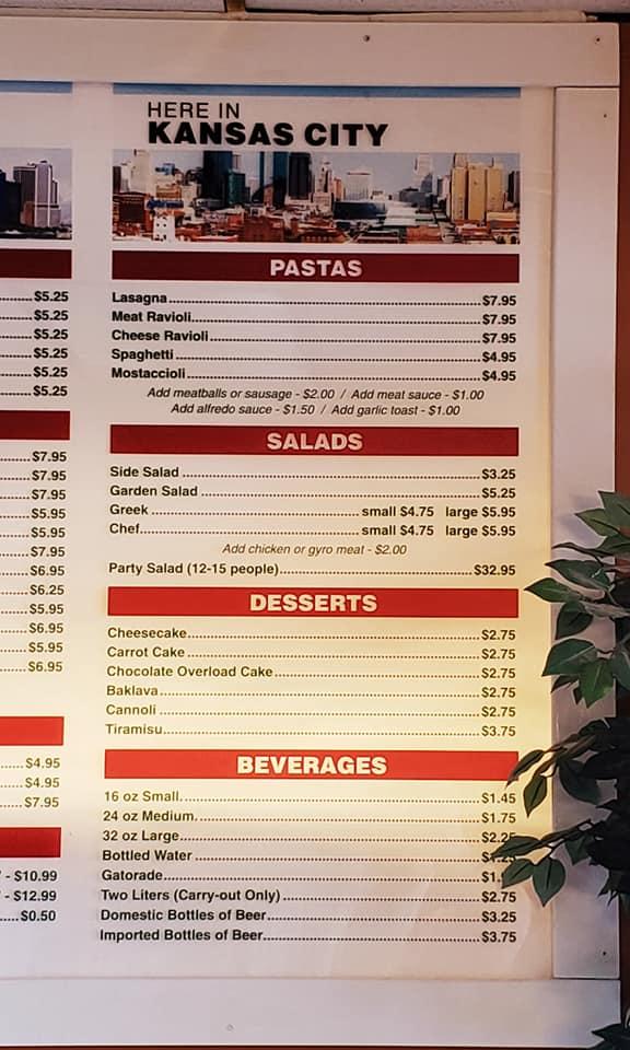 Menu at Leone Original Pizza pizzeria, Overland Park, Antioch Rd