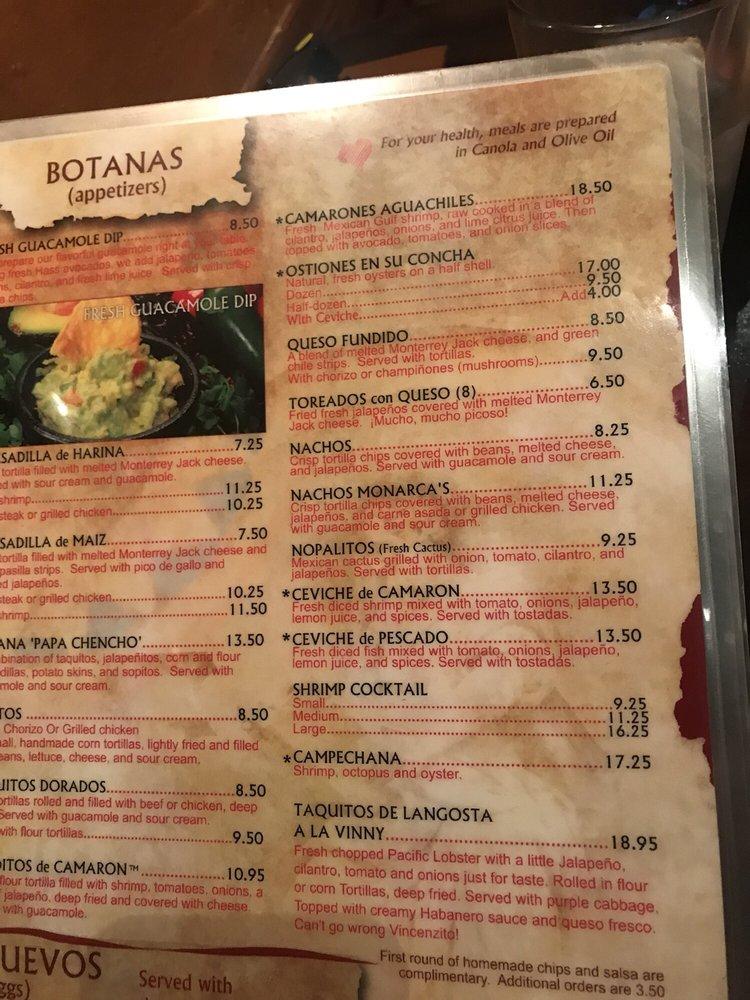 Menu at Lindo Michoacan restaurant, Las Vegas, E Desert Inn Rd