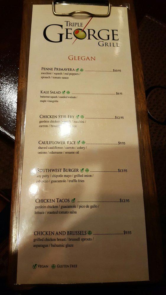 Menu at Triple George Grill steakhouse, Las Vegas