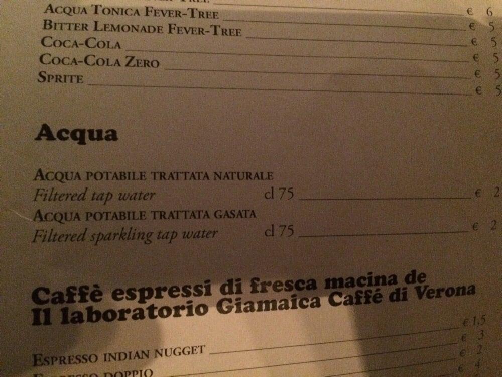 Menu at Dry pub & bar, Milan, Via Solferino