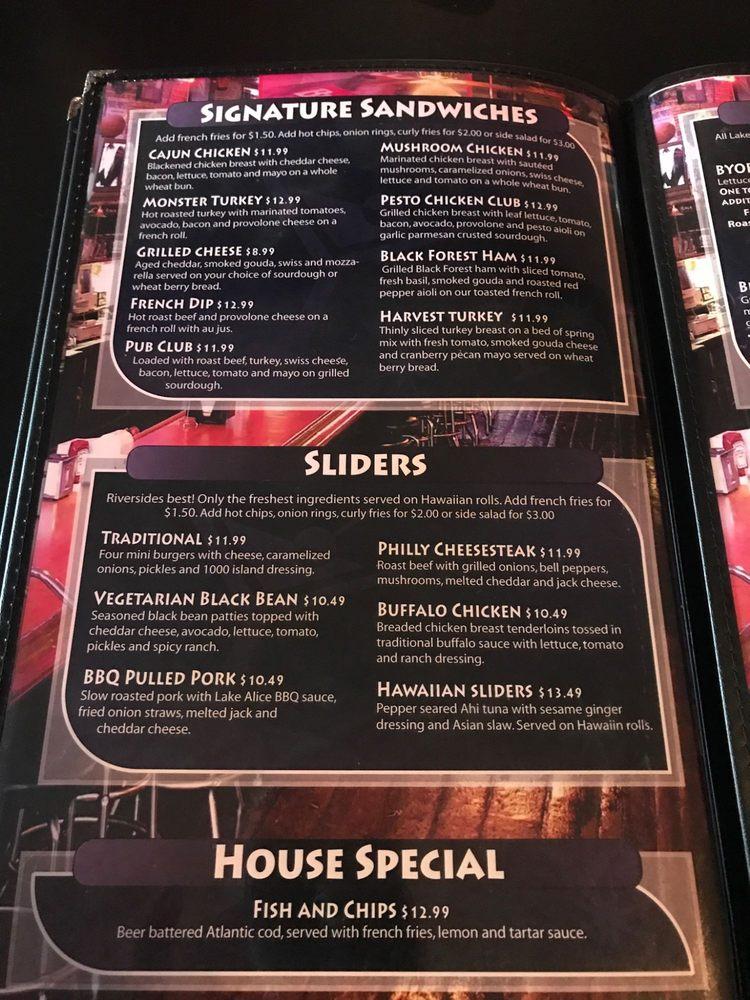 Menu at Lake Alice Trading Co. pub & bar, Riverside