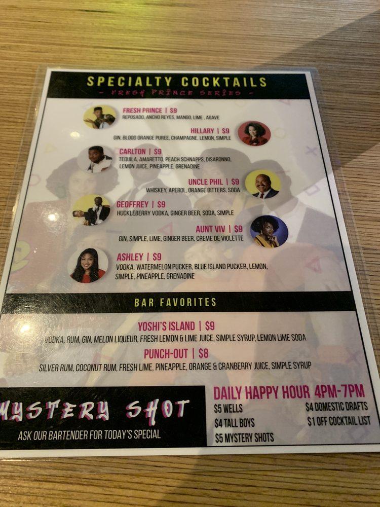 Carta de Power Up Arcade Bar, Kennewick