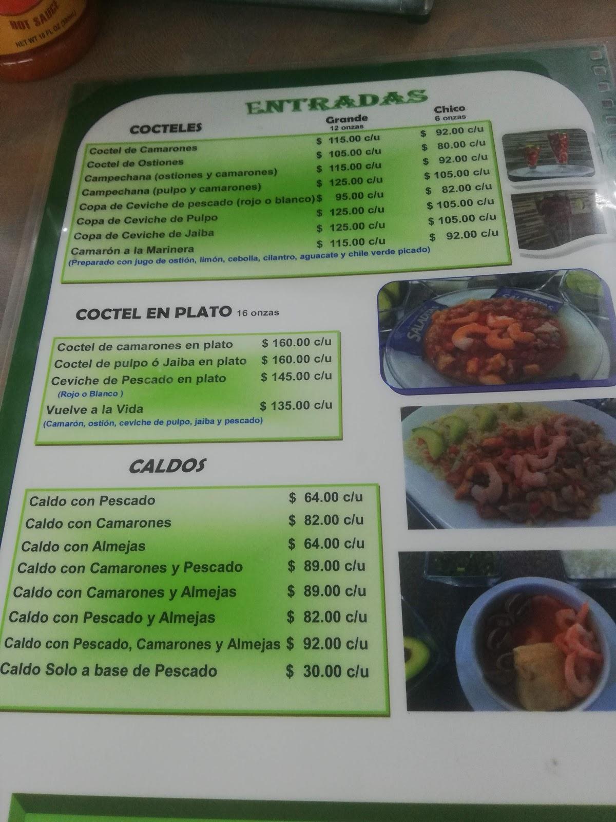 Carta del restaurante Mariscos Don Panchito, Ciudad del México ...